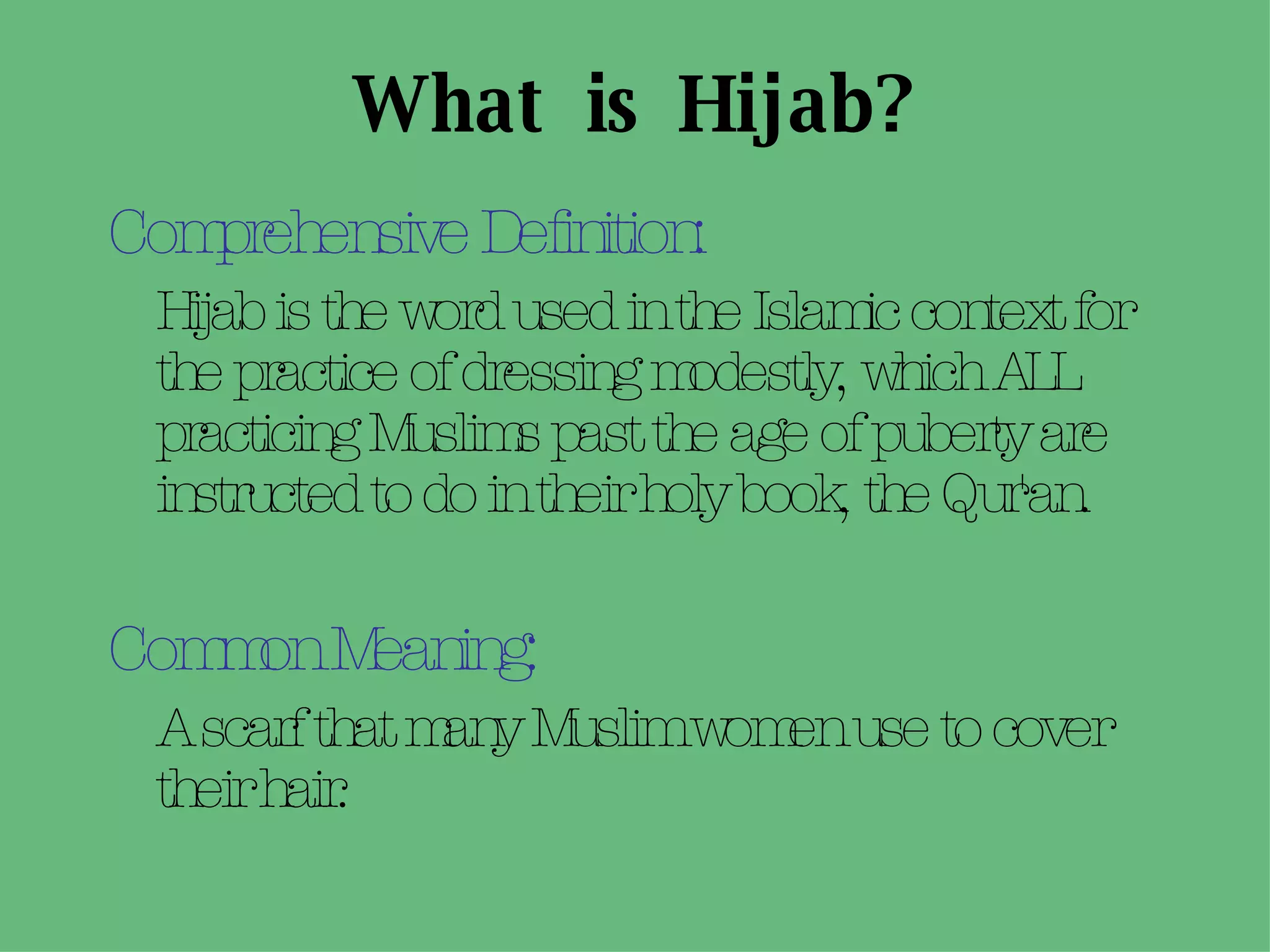 Hijab Nijab Veil Burqa Muslim Head Scarves | PPT