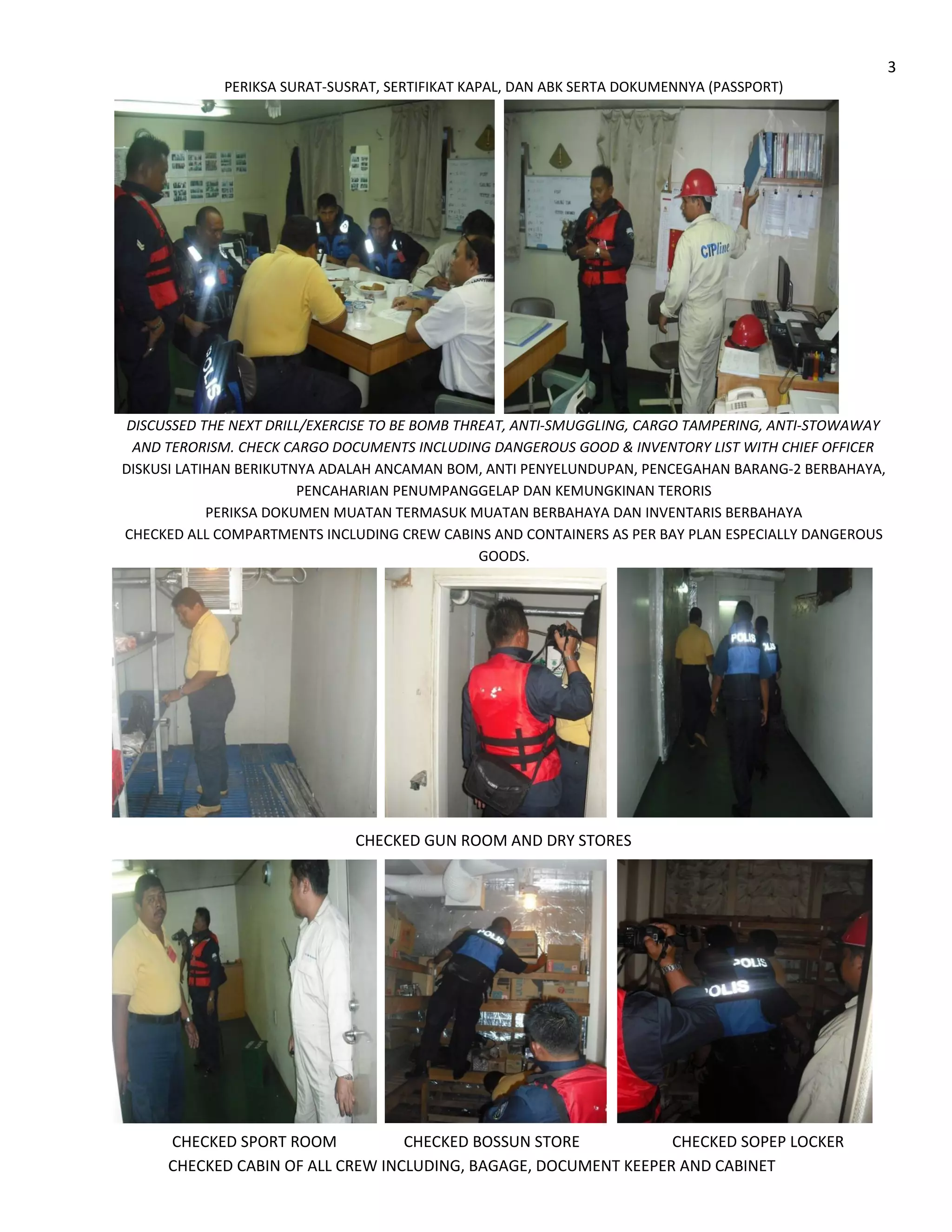 SECURITY EXERCISE June 4, 2010 with PFSO Port Kelang, Malaysia | DOC