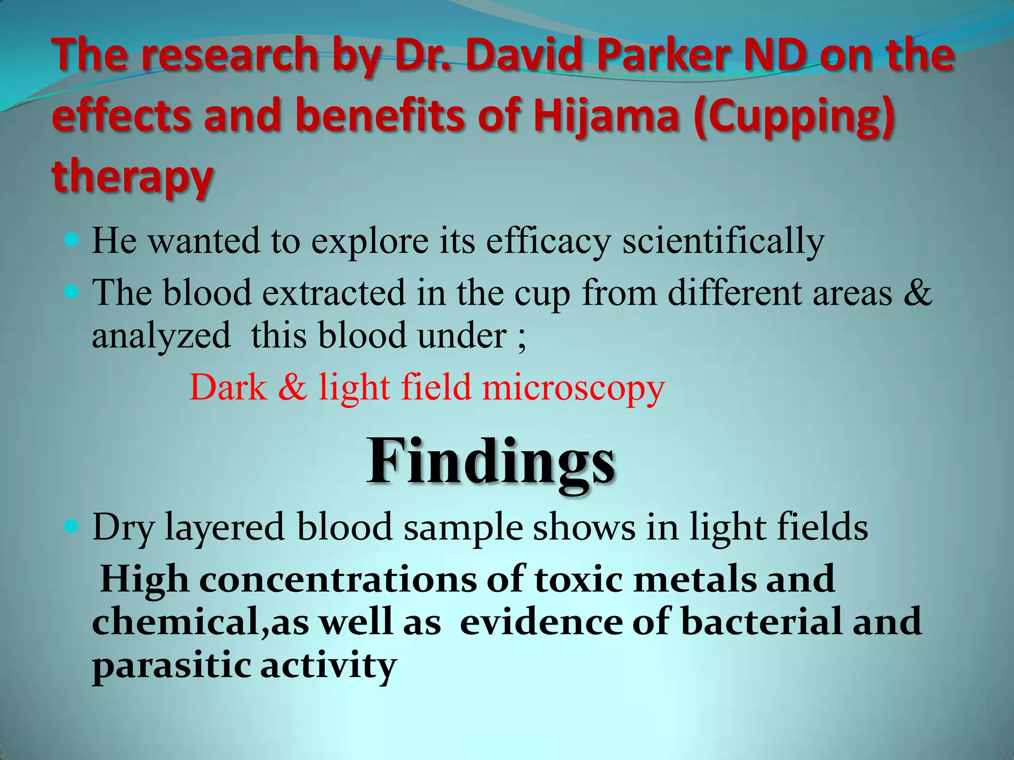 Hijama (cupping) therapy - an overview by DR MOHD SHAHID (MD) | PPTX