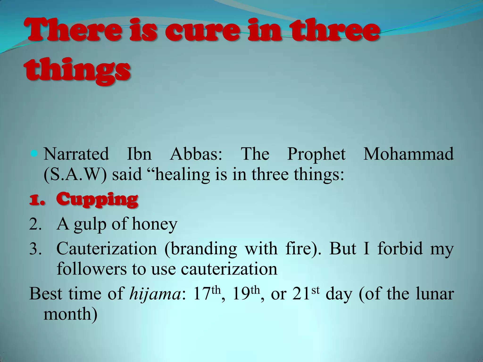 Hijama (cupping) therapy - an overview by DR MOHD SHAHID (MD) | PPTX