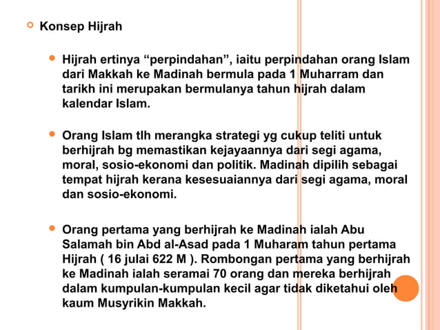 HIJRAH NABI MUHAMMAD SAW KE MADINAH | PPT