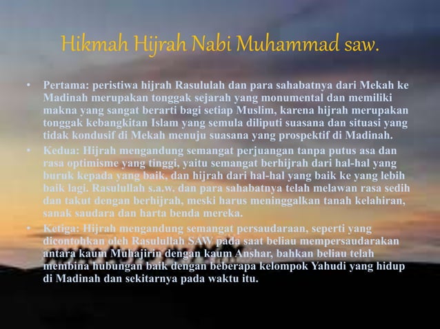 Hijrah Nabi Muhammad Ke Madinah | PPTX
