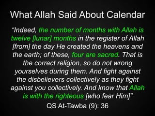 Hijri Calendar, Virtues of Muharram and 'Ashura' Fasting | PPTX