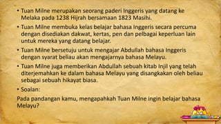 Hikayat abdullah ( Biodata penulis dan sinopsis keseluruhan ) | PPTX