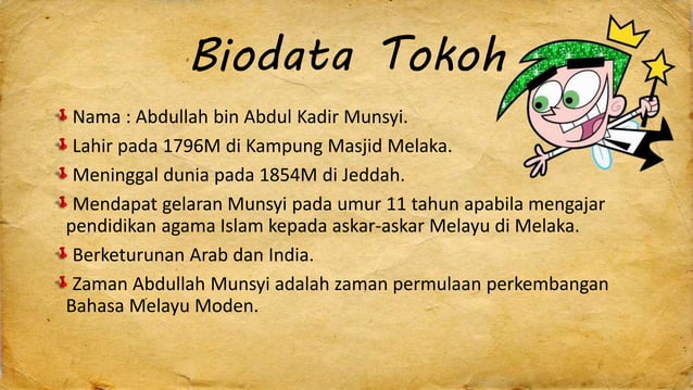 Hikayat abdullah ( Biodata penulis dan sinopsis keseluruhan ) | PPTX