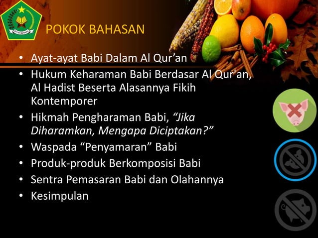 Hikmah Pengharaman Babi | PPTX