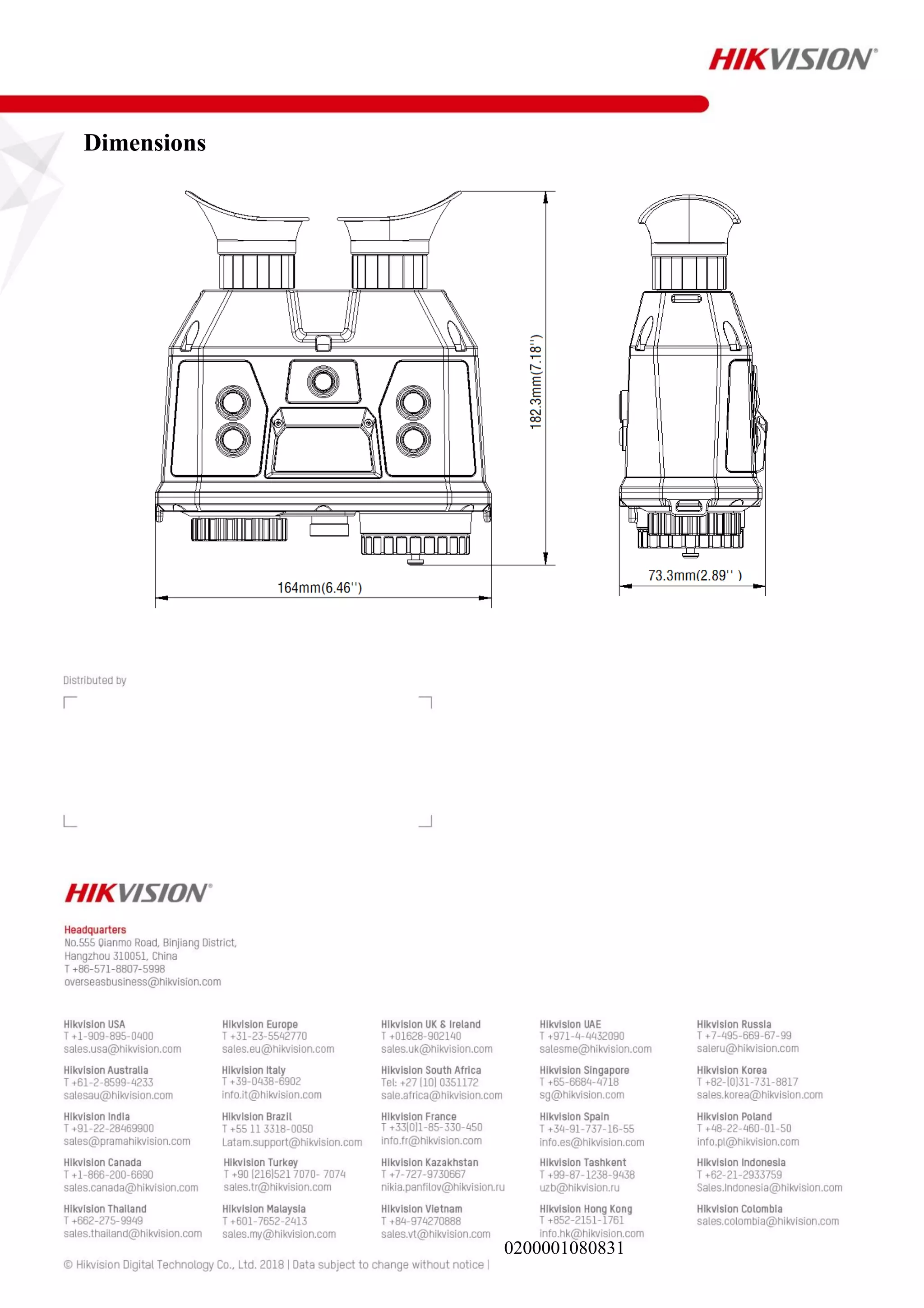 Hikvision Binocular 50 w DataSheet | Optics Trade | PDF