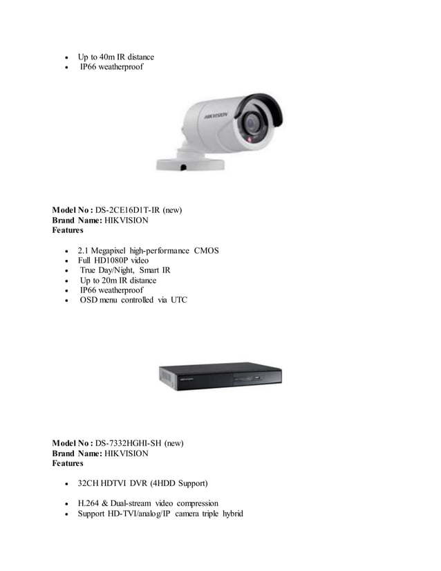 Hikvision cctv camera & dvr and features | DOCX | Cameras and ...