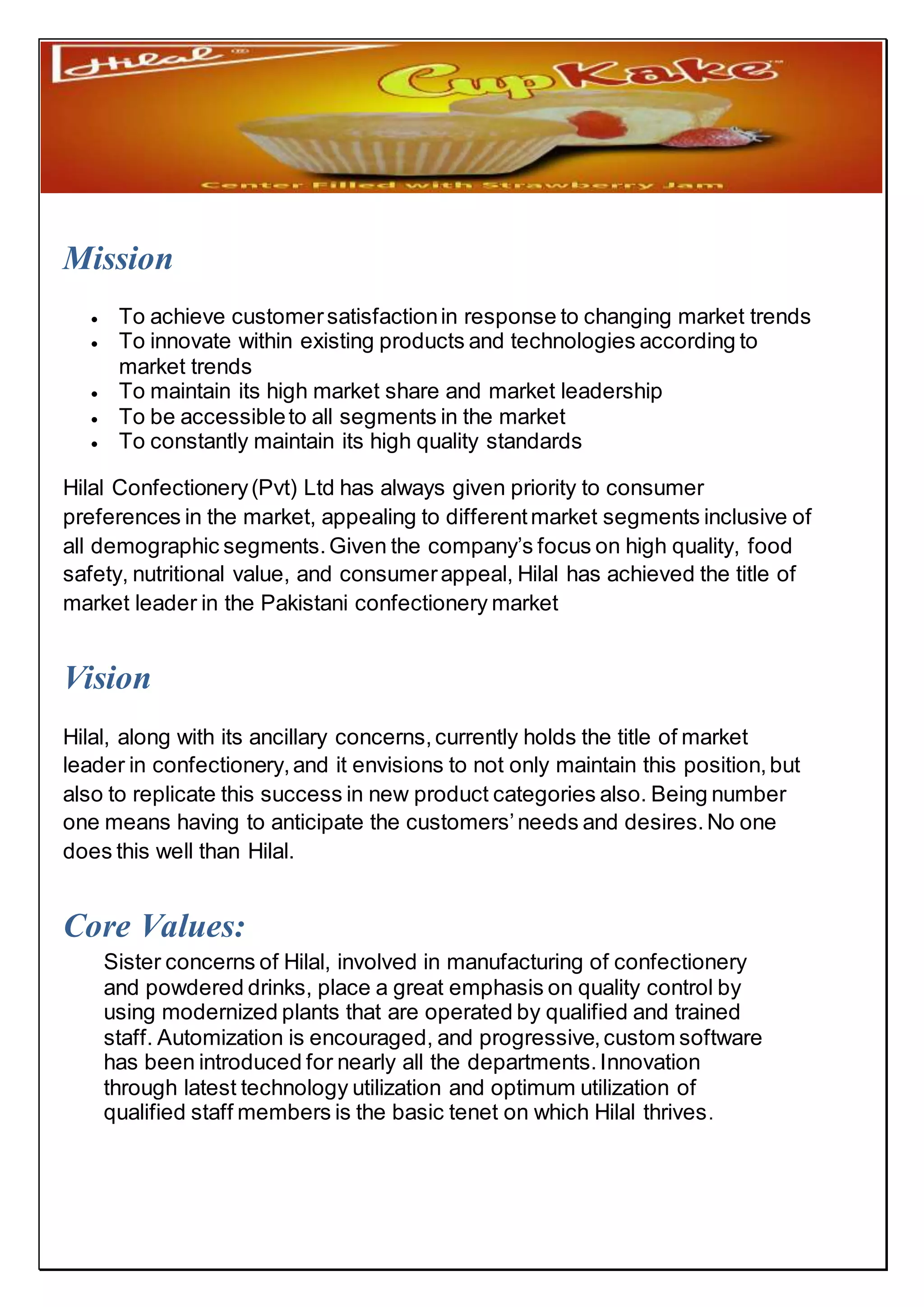 Hilal Cup Cake report by SalmanHanzala | DOCX