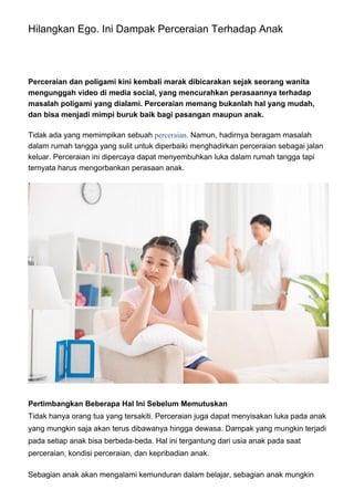 Hilangkan ego | PDF