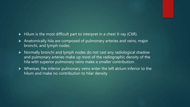 Hilar enlargement radiology | PPTX | Lung and Respiratory Health ...