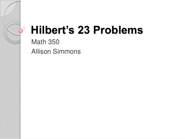 David Hilbert 6th Problem