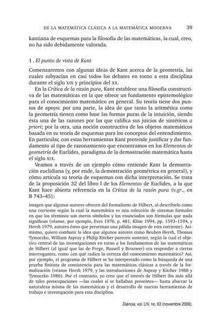 De la matemática clásica a la matemática moderna: Hilbert y el ...