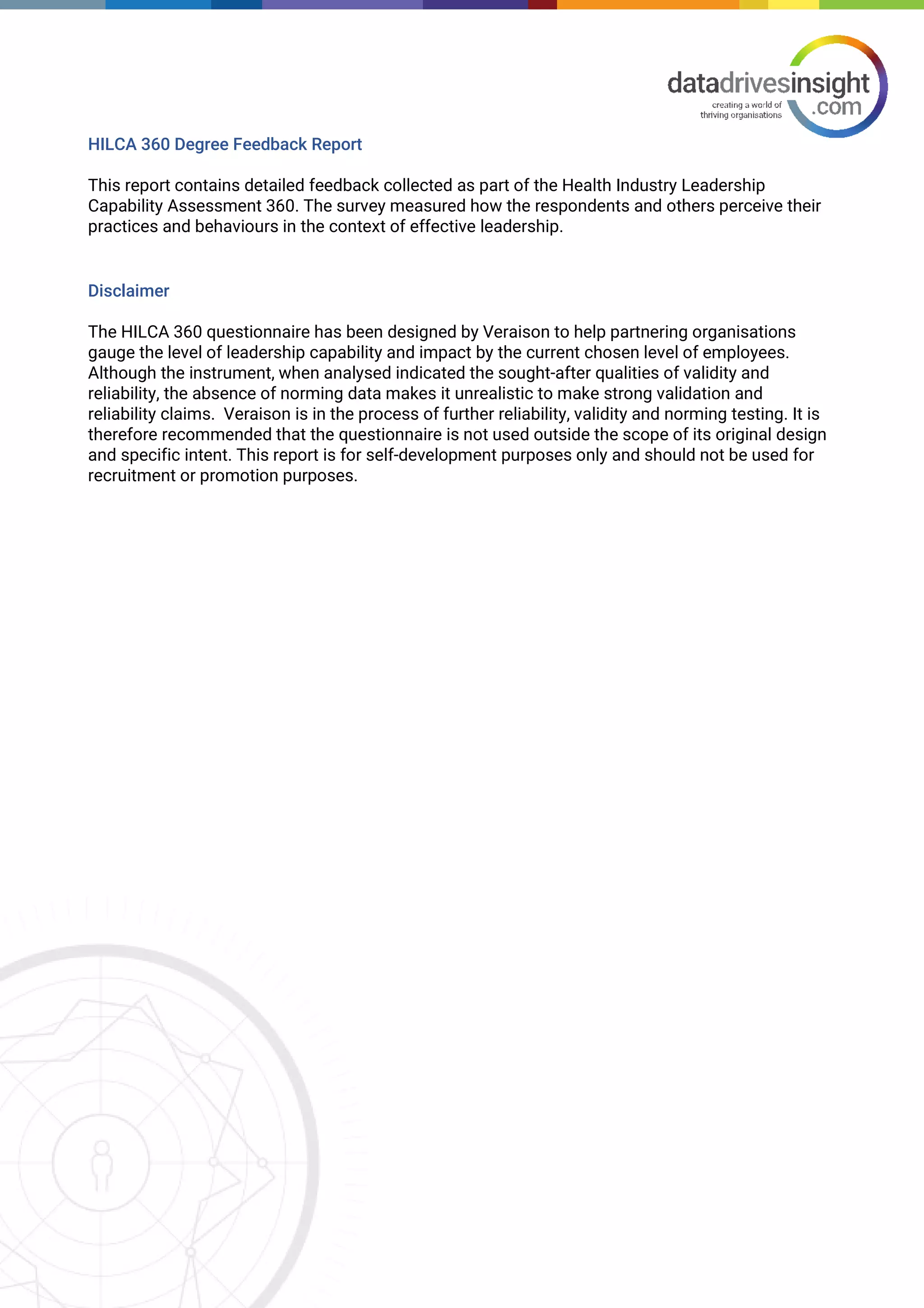 HILCA 360 sample aggregate report NHS | PDF