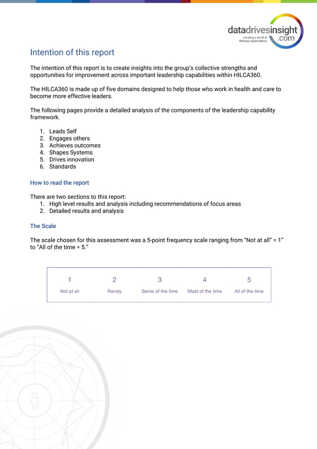 HILCA 360 sample aggregate report NHS | PDF