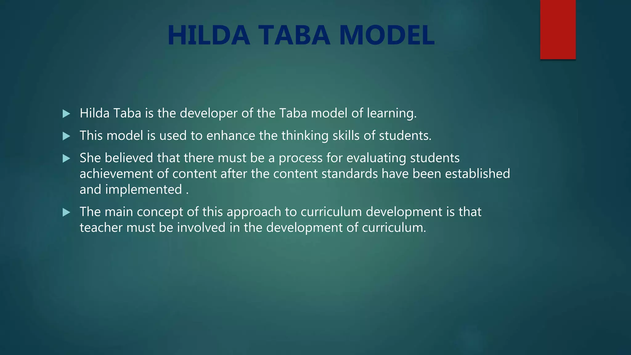 Hilda taba model | PPTX