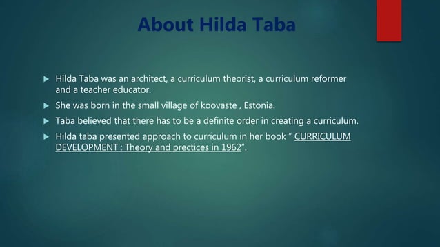 Hilda taba model | PPTX | Primary Education | Education