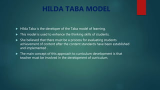 Hilda taba model | PPTX