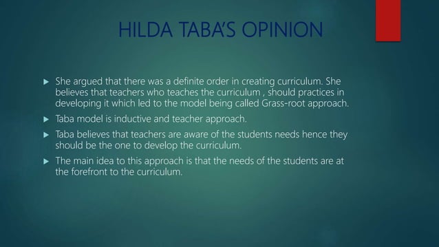 Hilda taba model | PPTX | Primary Education | Education
