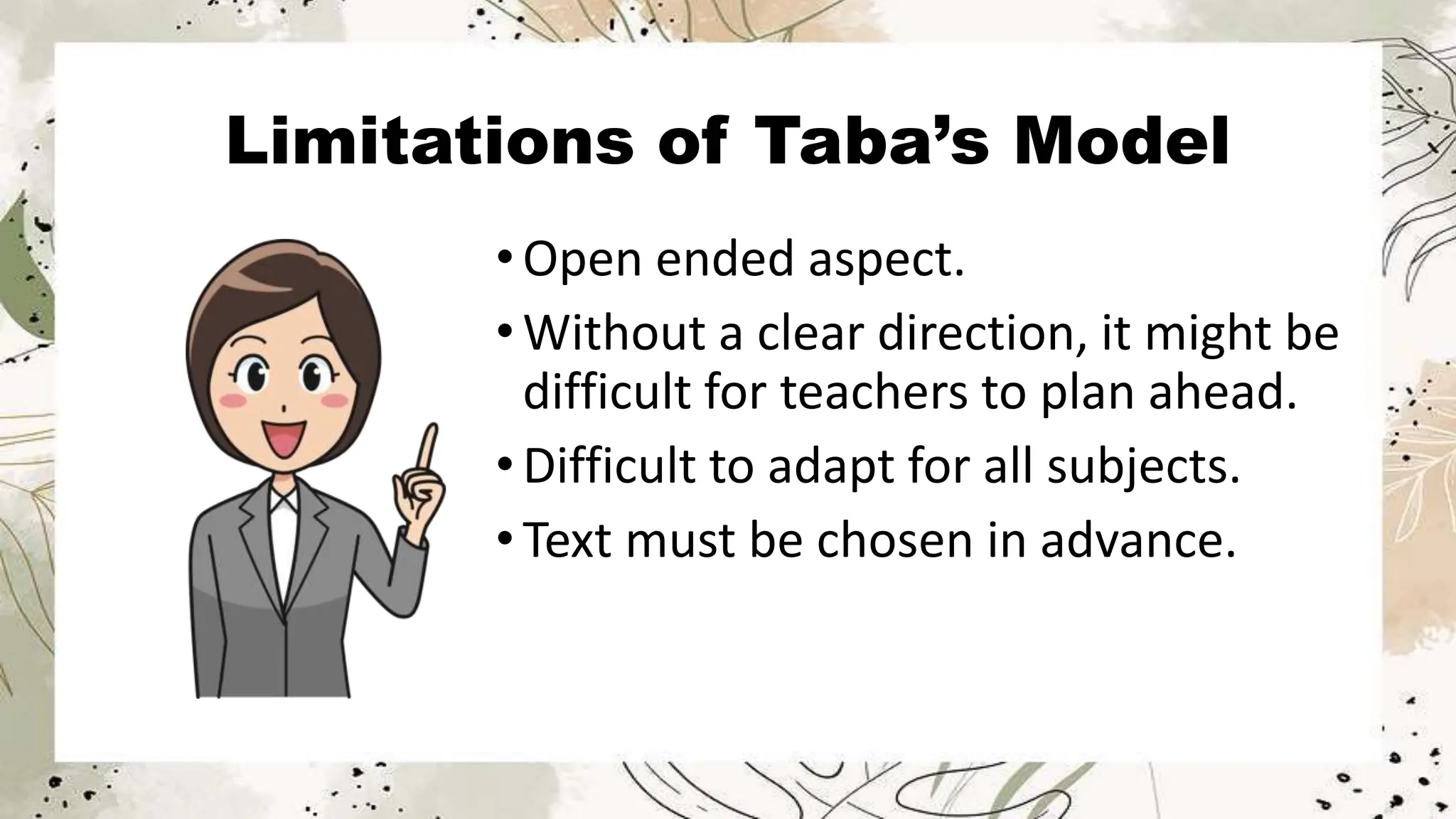 Hilda Taba’s Curriculum Model (The Teacher and the School Curriculum ...