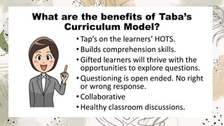 Hilda Taba’s Curriculum Model (The Teacher and the School Curriculum ...