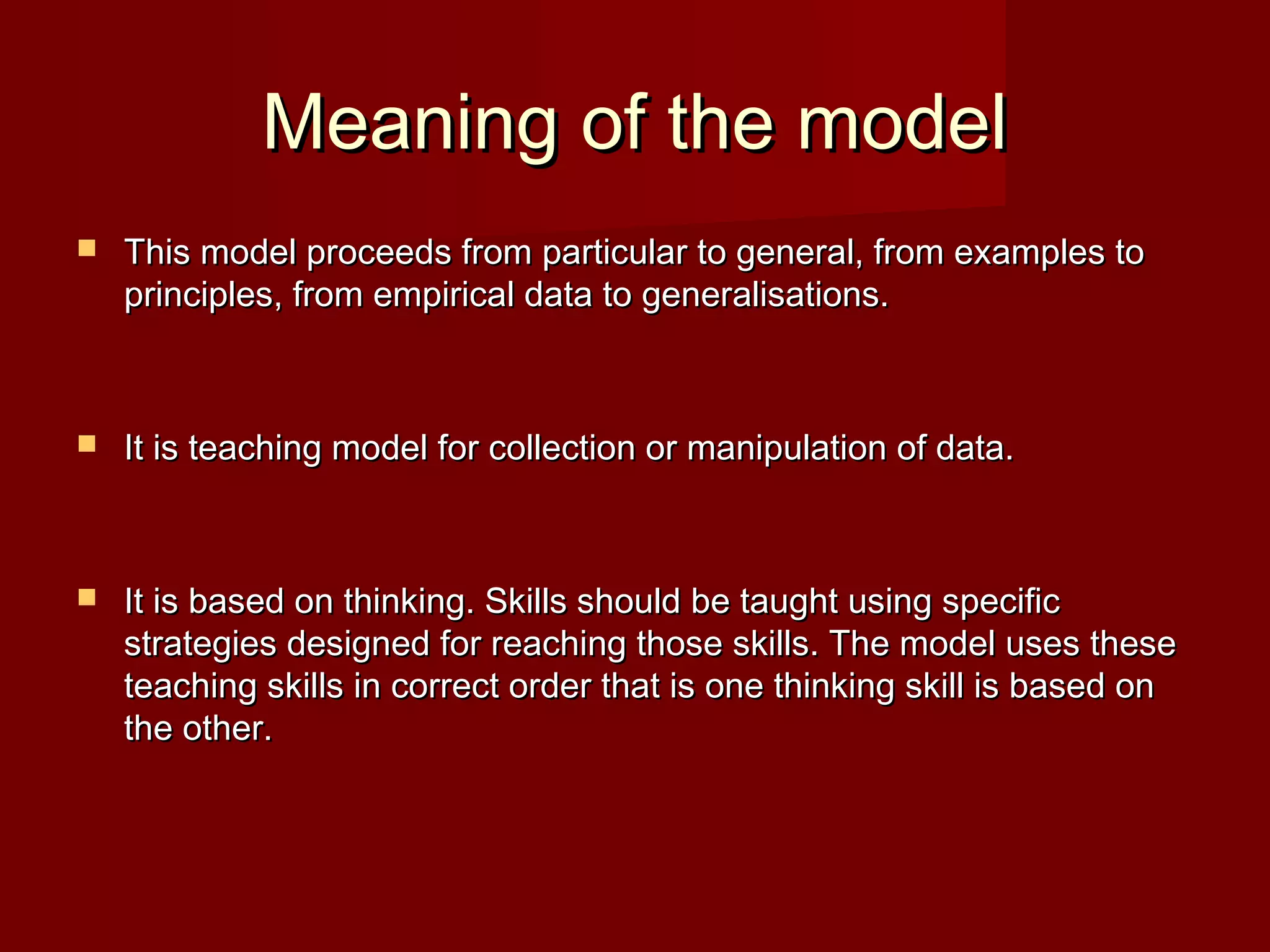 Hilda taba’s inductive thinking model | PPT