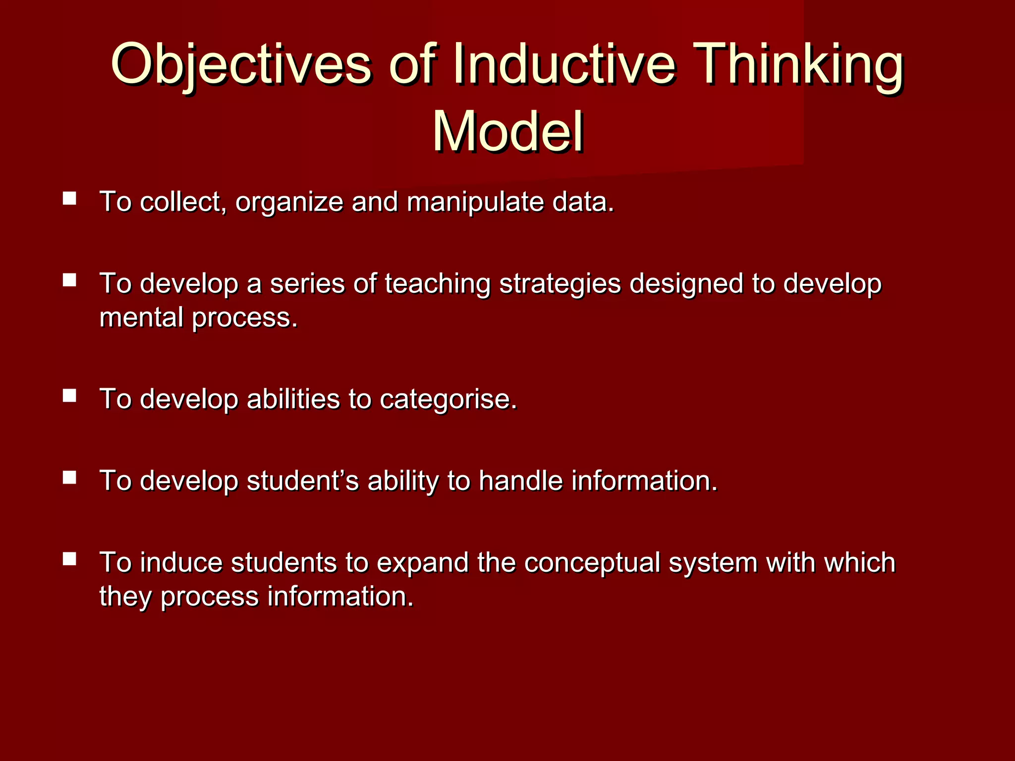 Hilda taba’s inductive thinking model | PPT