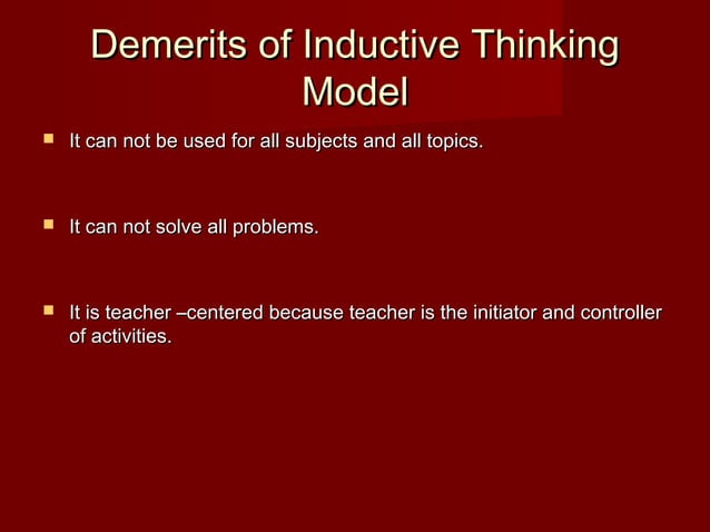 Hilda taba’s inductive thinking model | PPT | Science