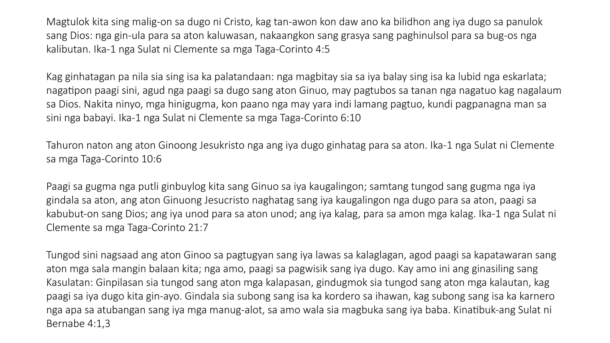 Hiligaynon Ilonggo - The Precious Blood of Jesus Christ - Ang Bilidhon ...