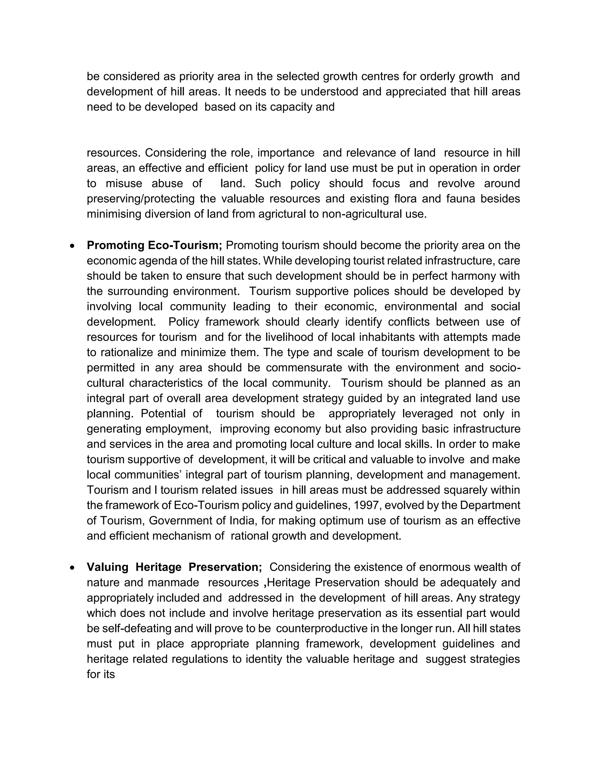 Hill Area development- Issues and Options | DOCX