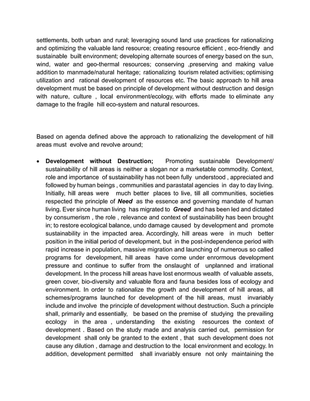 Hill Area development- Issues and Options | DOCX