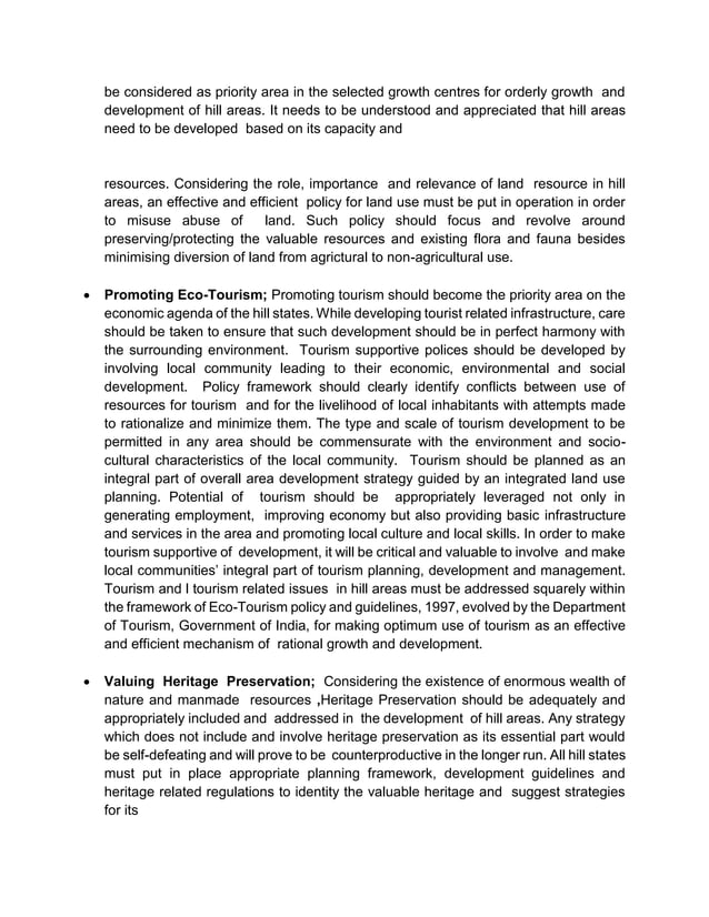 Hill Area development- Issues and Options | DOCX