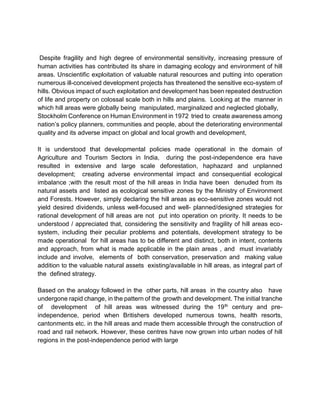 Hill Area development- Issues and Options | DOCX
