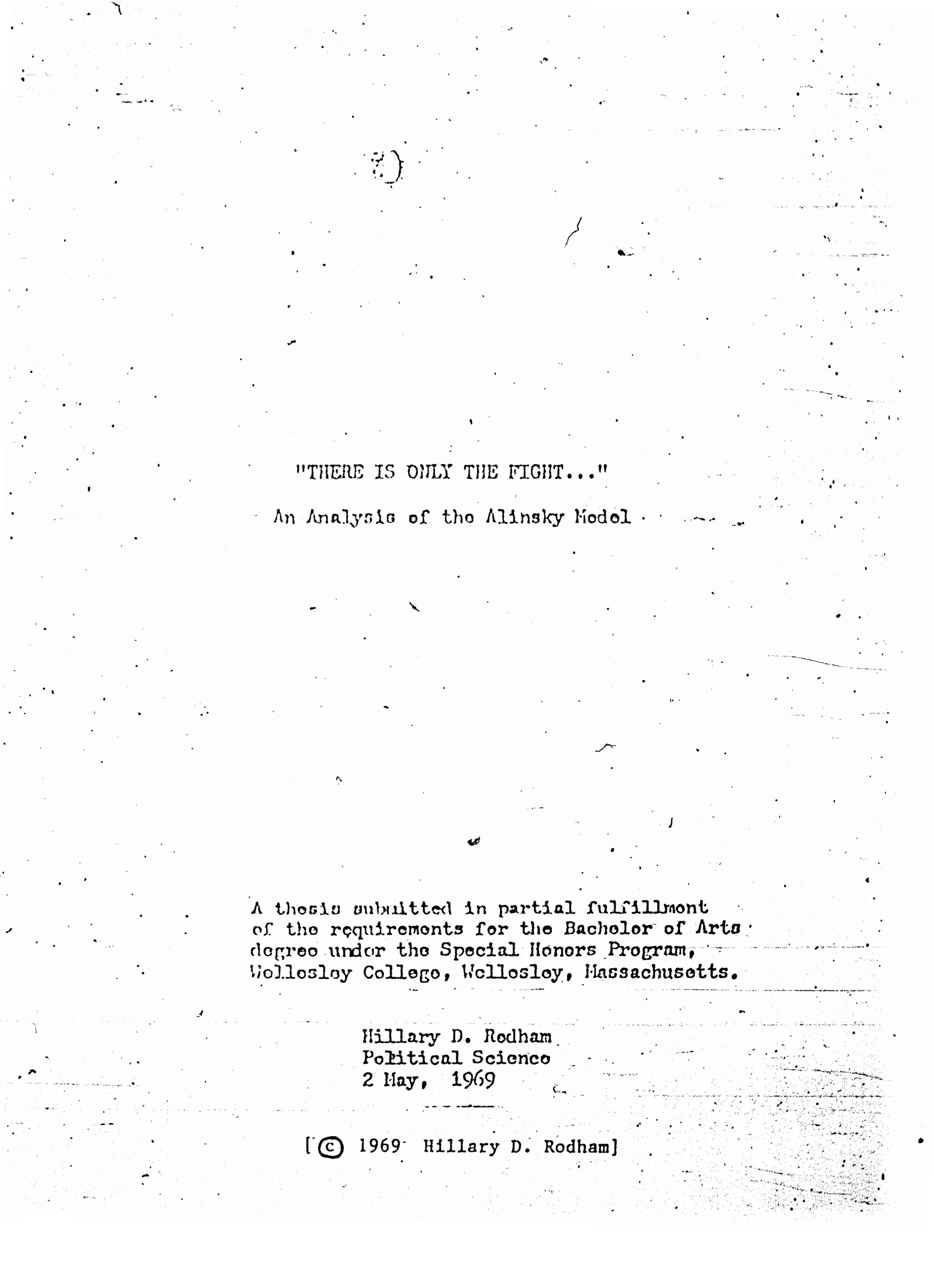 Hillary clinton's 1969 Political Science thesis | PDF Hillary clinton's 1969 Political Science thesis | PDF