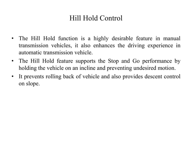 Hill Assist Control Seminar | PPTX