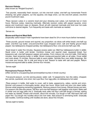 Hillbilly hanks roadkill recipes | PDF