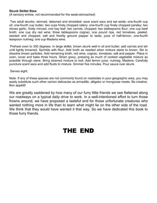 Hillbilly hanks roadkill recipes | PDF