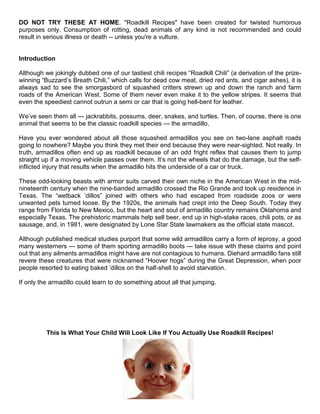 Hillbilly hanks roadkill recipes | PDF