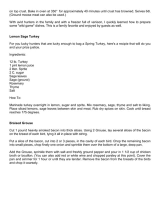 Hillbilly hanks roadkill recipes | PDF