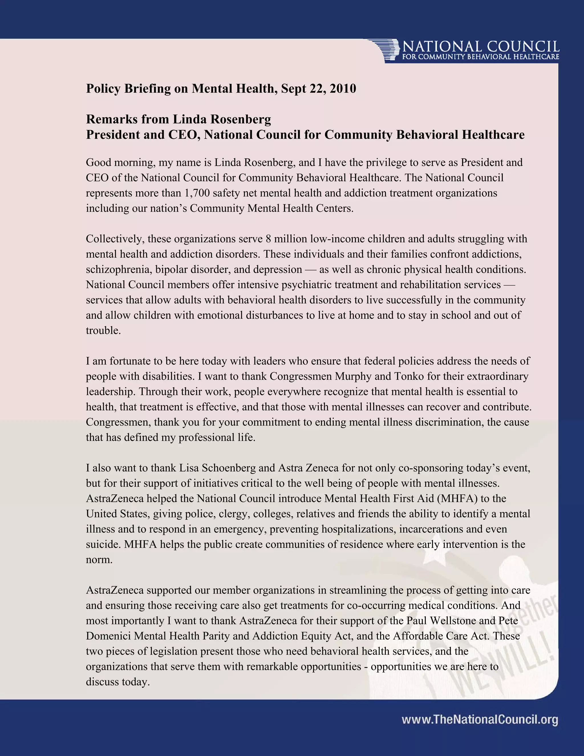 Hill briefing 9 22-10 rosenberg comments | PDF