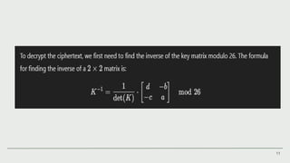 Understanding the Hill Cipher with Matrix | PPTX