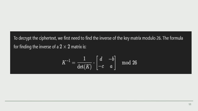 Understanding the Hill Cipher with Matrix | PPTX
