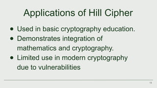 Understanding the Hill Cipher with Matrix | PPTX