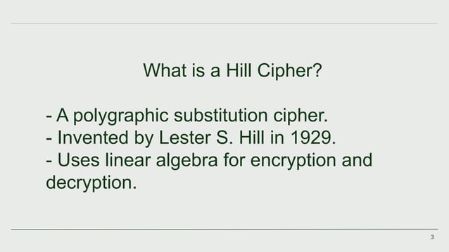 Understanding the Hill Cipher with Matrix | PPT