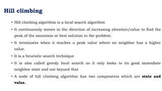 Artificial Intelligence - Hill climbing. | PDF