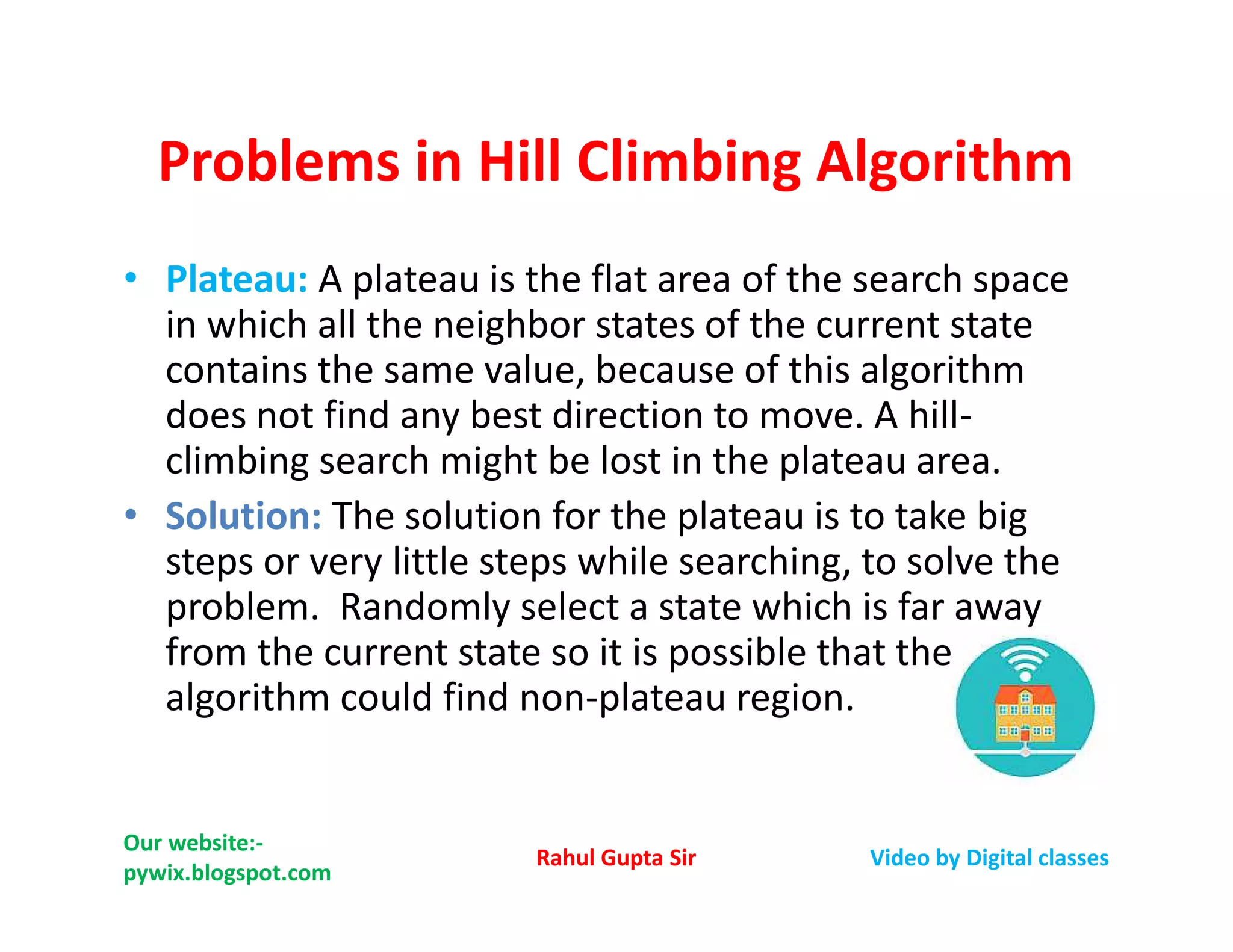 hill climbing algorithm in artificial intelligence | PDF