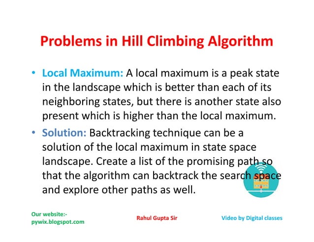 hill climbing algorithm in artificial intelligence | PDF