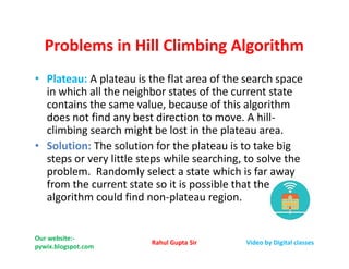 hill climbing algorithm in artificial intelligence | PDF
