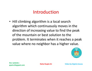 hill climbing algorithm in artificial intelligence | PDF