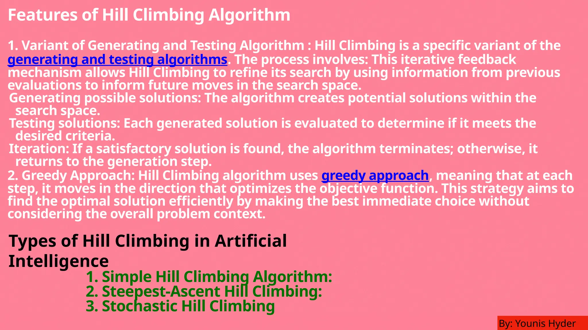 Hill Climbing in Artificial Intelligence | PPTX